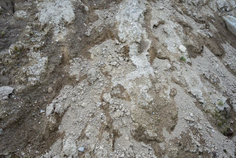 Detail of Surface Texture with Small Pebble Rock and Grass on Dirty ...