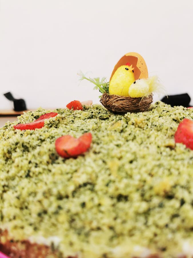 Detail of Sweet Spring Cake Stock Image - Image of background, cream ...