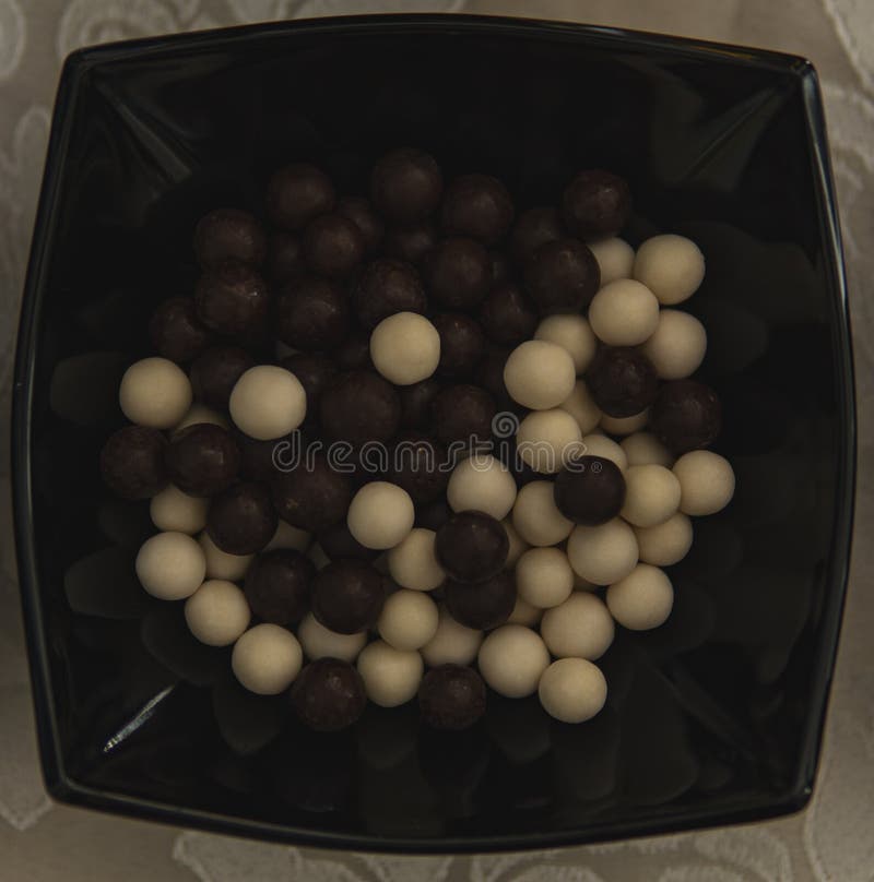 Detail of Sweets Formed into Black and White Balls Stock Photo - Image ...