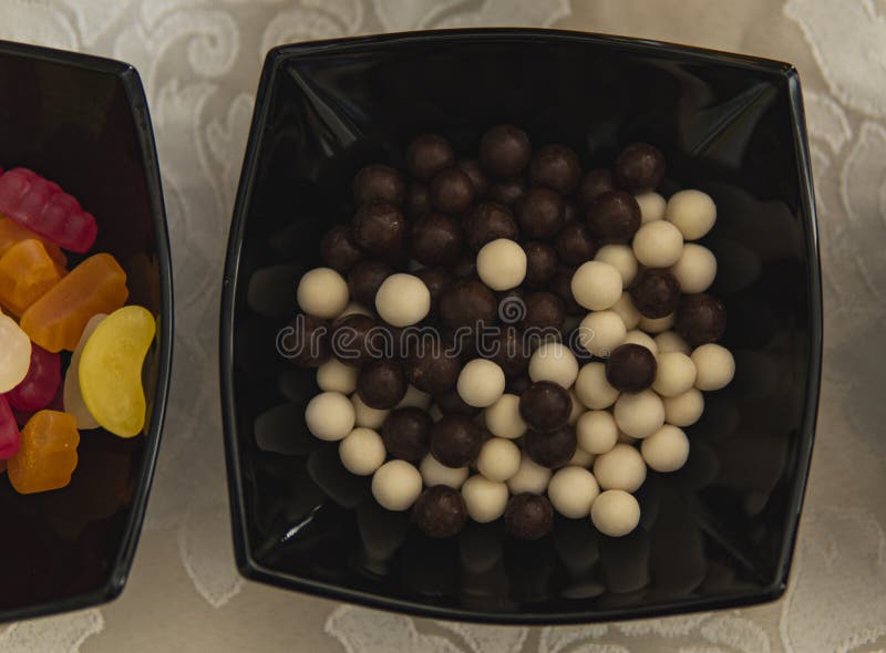 Detail of Sweets Formed into Black and White Balls Stock Photo - Image ...