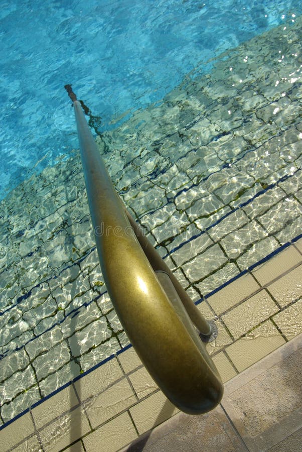 Detail of a Swimming-pool Guardrail Stock Image - Image of device ...
