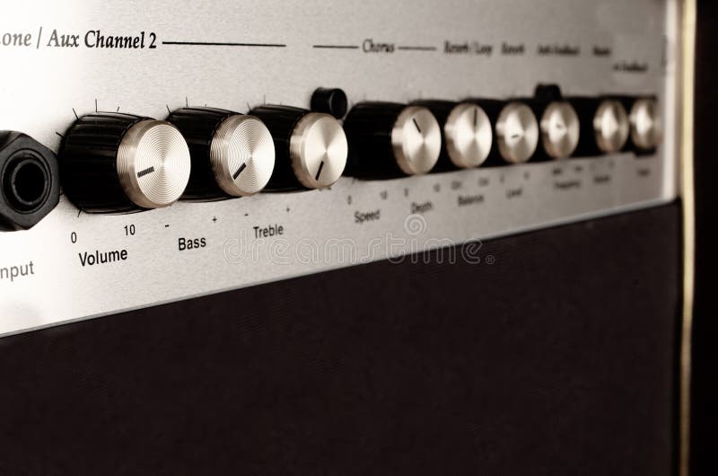 Controls of an amplifier stock photo. Image of amplifier - 189909290