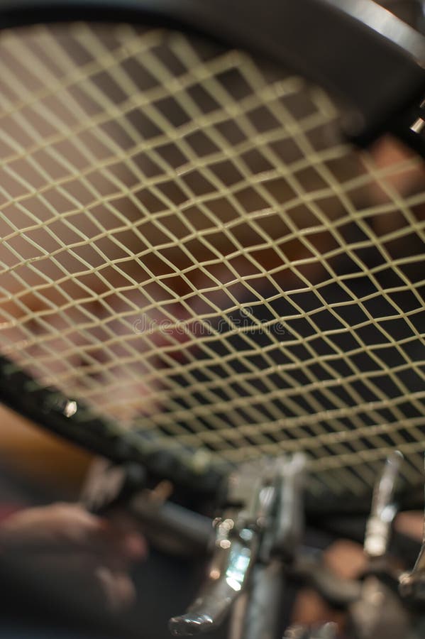 Detail of Tennis Racket in the Stringing Machine Stock Image - Image of ...