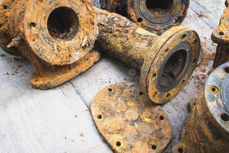 Detail and Texture of the Rusty Steel Water Supply Pipe Stock Image ...