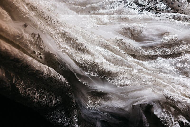Detail of the Texture of a White Wedding Dress Stock Photo - Image of ...