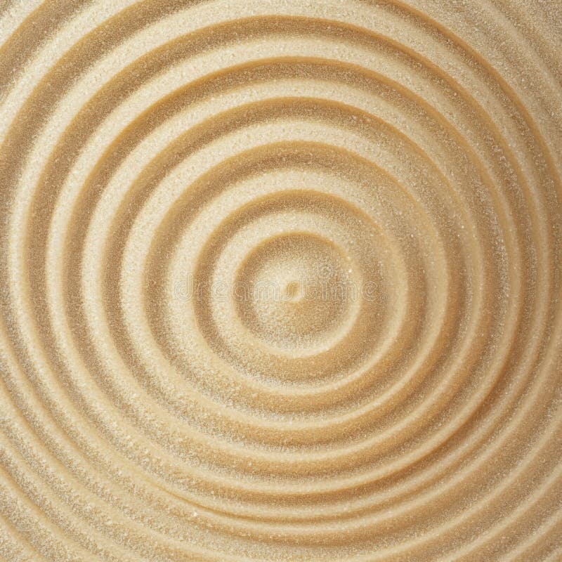 Detail of Textured Sandy Surface with Concentric Circular Patterns in a ...