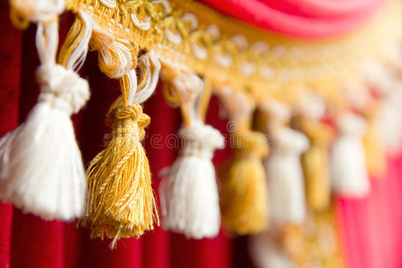 Detail of theatre curtain stock photo. Image of rope - 57491486