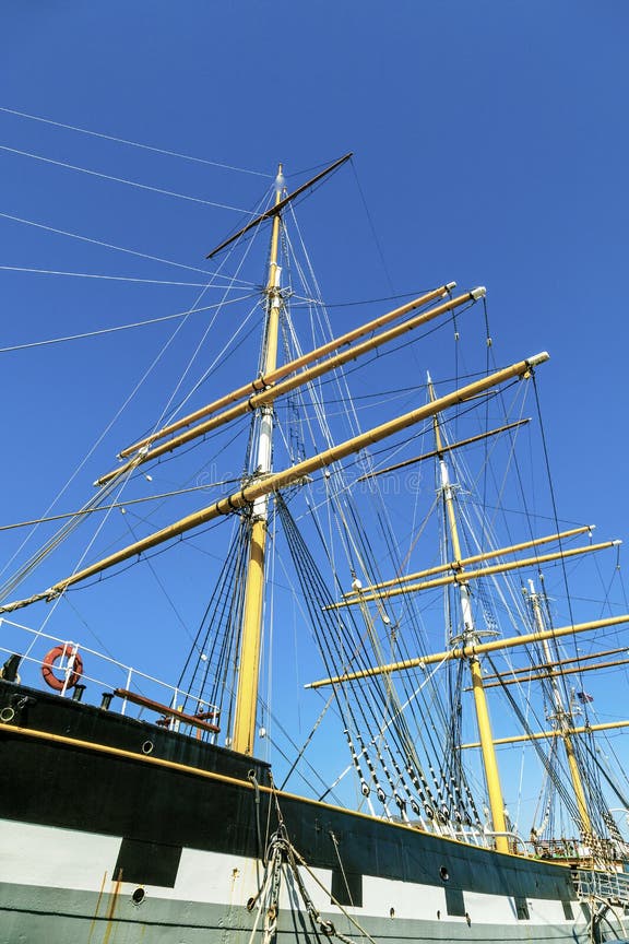 Detail of the Three-master in San Francisco Stock Image - Image of ...