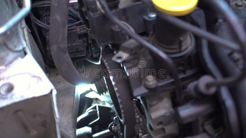 Timing Belt Cracked. Replacing a Failed Engine Transmission Belt ...