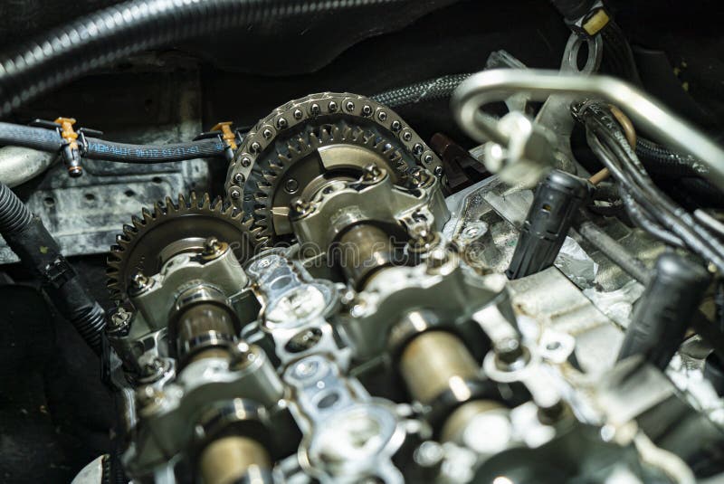 Timing chain car engine 2 stock image. Image of industry - 233601949