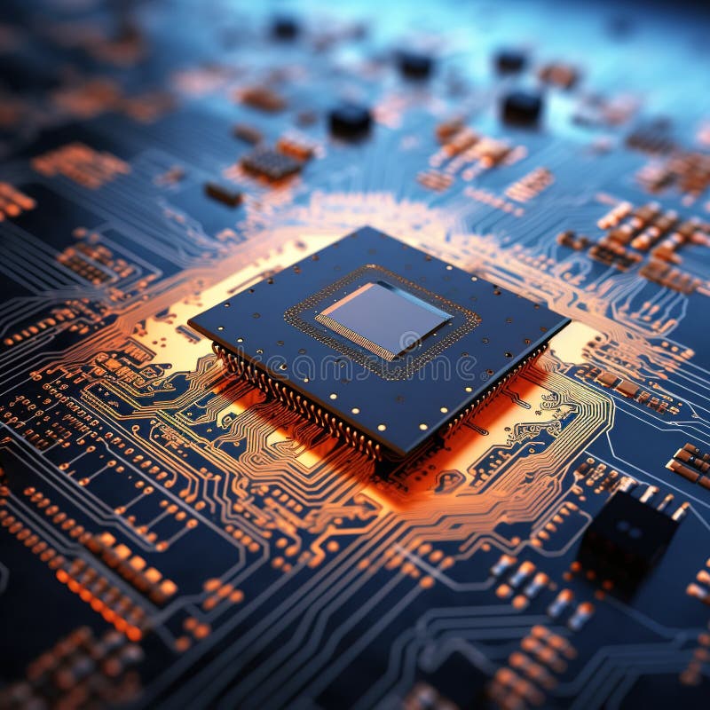 Detail To Electronic Board with Chip with Many Connections, Technology ...