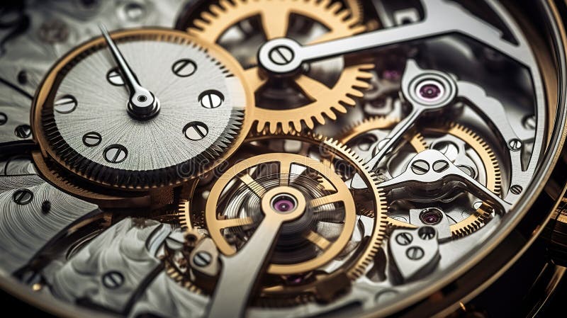 Detail To Watch Movement with Advanced Gears Stock Photo - Image of ...