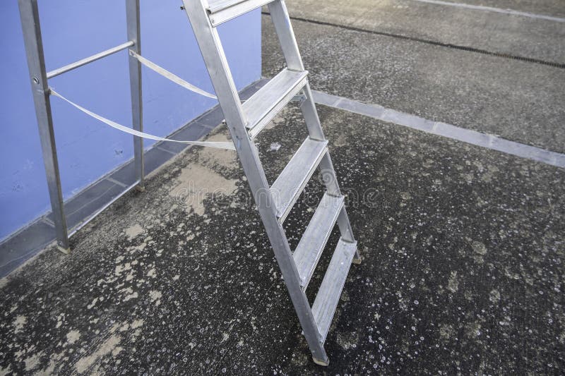 Aluminum ladder for work stock image. Image of stepladder - 271181985