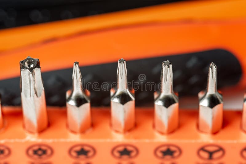 Detail of Torx and Tri-point Screwdriver Bits Stock Image - Image of ...