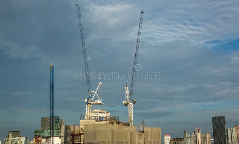 Detail of a Tower Cranes on a Construction Site Editorial Image - Image ...