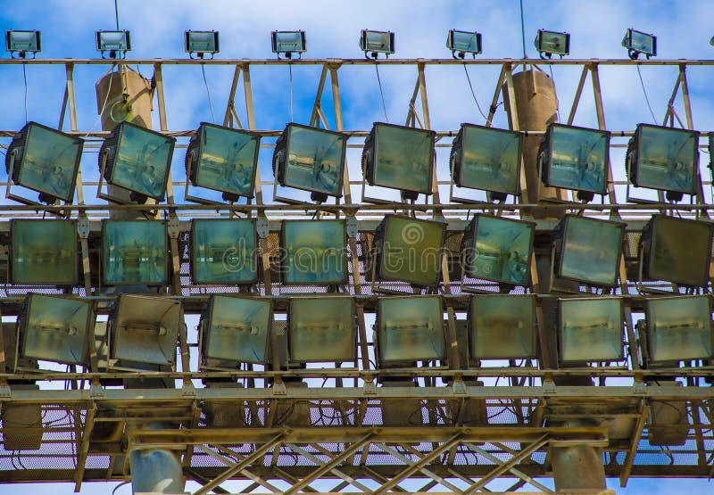 Tower Lighthouse with Powerful Light Projectors Stock Photo - Image of ...