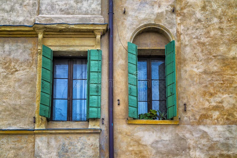 Detail of Traditional Italian Windows Stock Image - Image of vegetation ...
