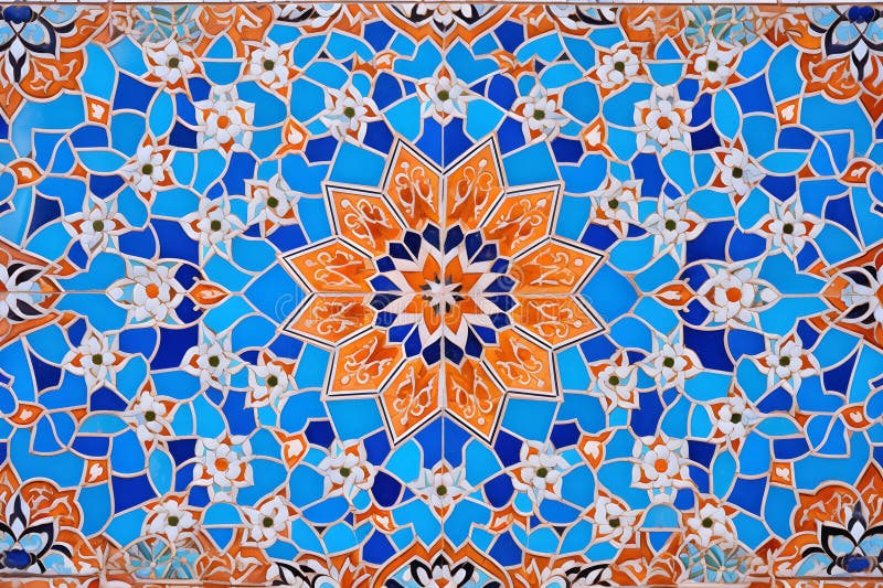 Detail of a Traditional Tile Mosaic Stock Illustration - Illustration ...