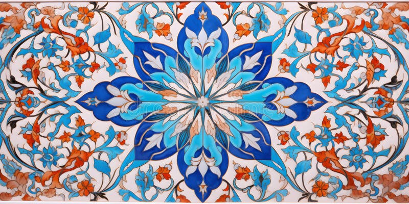 Detail of a Traditional Tile Mosaic Stock Illustration - Illustration ...