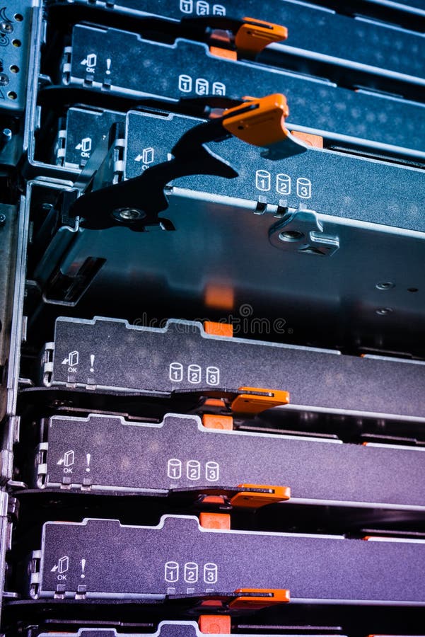 Detail Trays with Hard Drives Inside Data Cloude Center Stock Photo ...