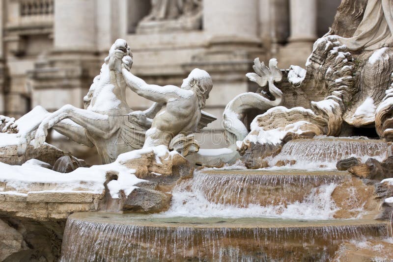 Detail of Trevi Fountain in Rome. Stock Photo - Image of italian, great ...