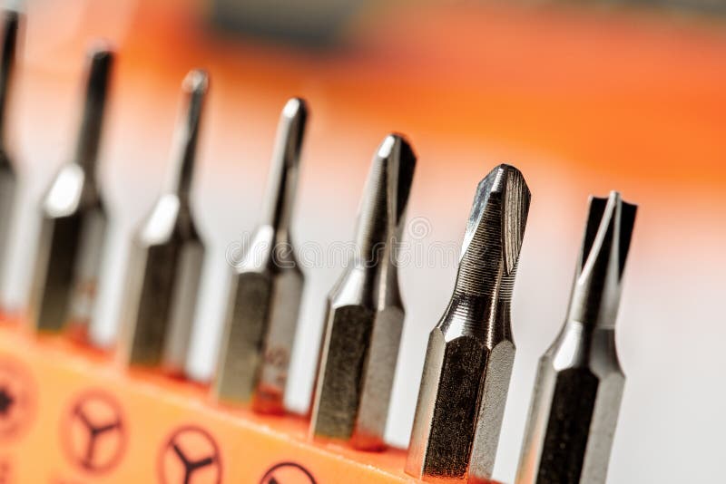 Detail of Tri-point and MID Precision Screwdriver Bits Stock Image ...