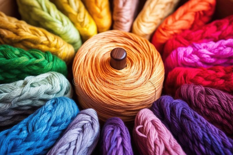 Twisted Wool Threads in Various Colors Stock Photo - Image of thin ...
