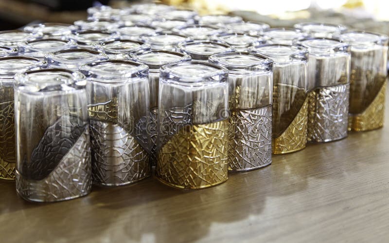 Arabic glasses for tea stock photo. Image of drink, glass - 252191036