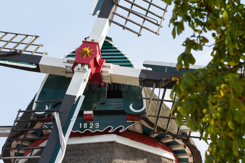 Detail of a Typical Dutch Grain Mill on a Sunny Day Stock Image - Image ...