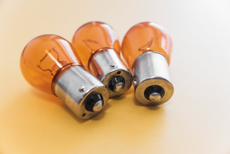 Detail of 12v Orange Car Brake Light Bulbs Stock Photo - Image of ...