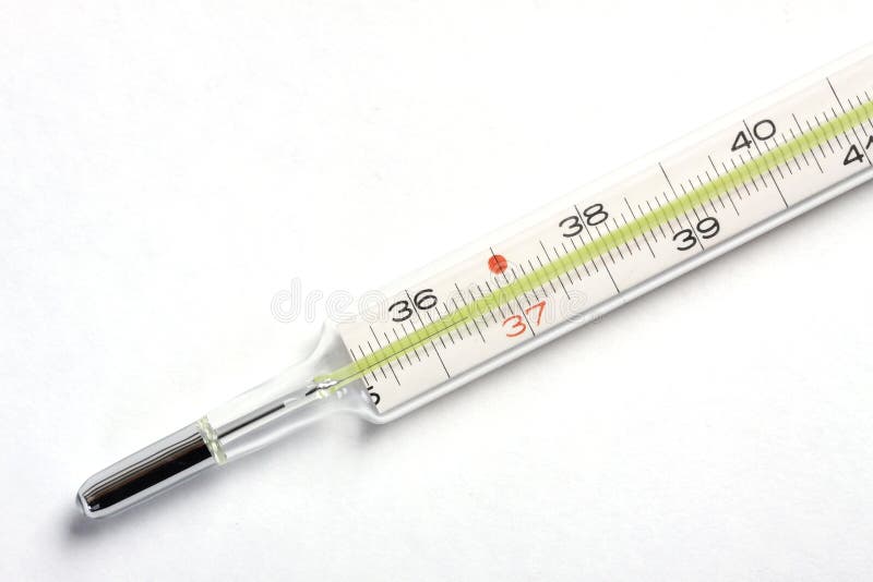 Detail Van Kwikthermometer Op Witte Achtergrond Stock Foto - Image of ...