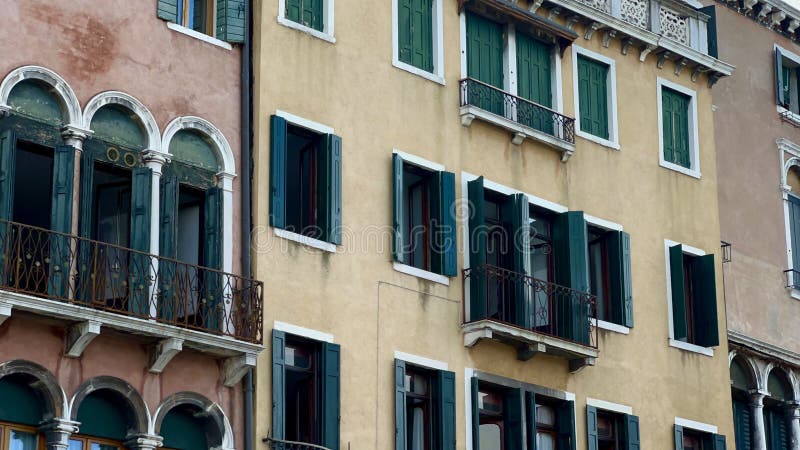 Detail of the Venice Palace. Facade and Windows. Venice Stock Photo ...