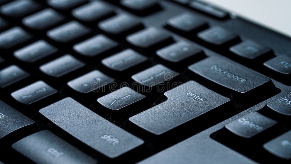 Desktop Computer Keyboard with Light Shining on Keys. Stock Image ...
