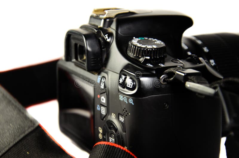 Detail View of Modern DSLR Camera Stock Photo - Image of close, press ...
