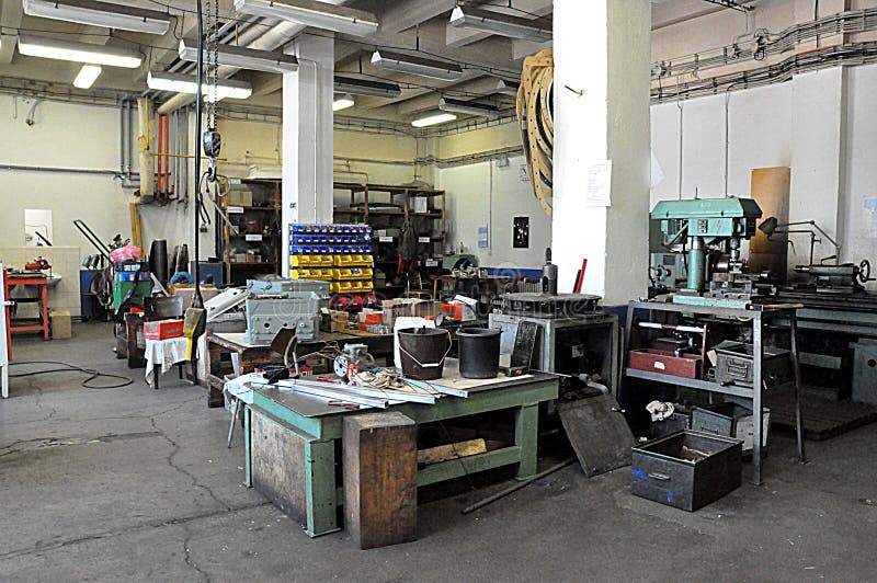 Workshop with Machines for the Manufacture of Screws Stock Photo ...