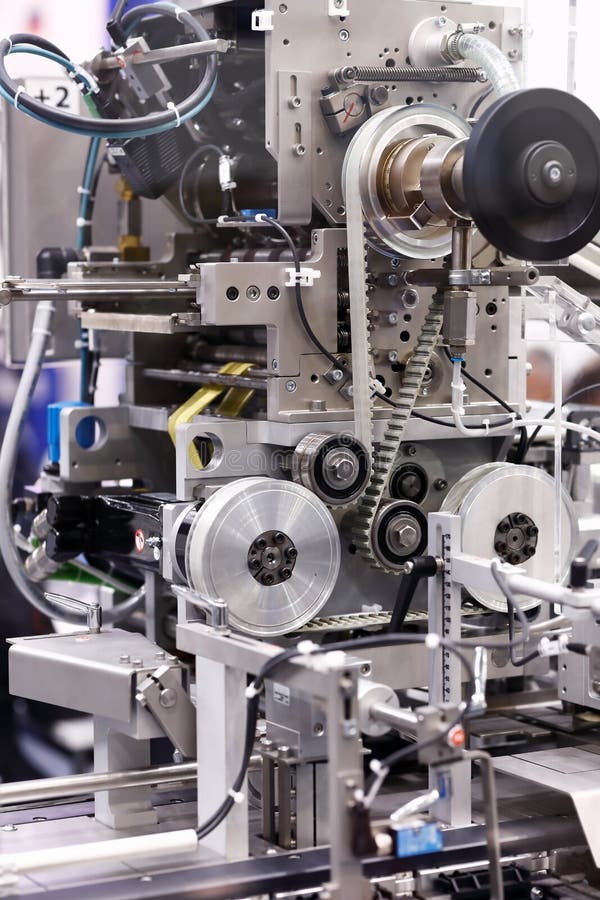 Detail View of a Pharmaceutical Packaging Machine Stock Photo - Image ...