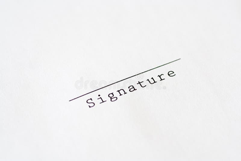 Detail View of the Signature Box Stock Image - Image of pact, customer ...