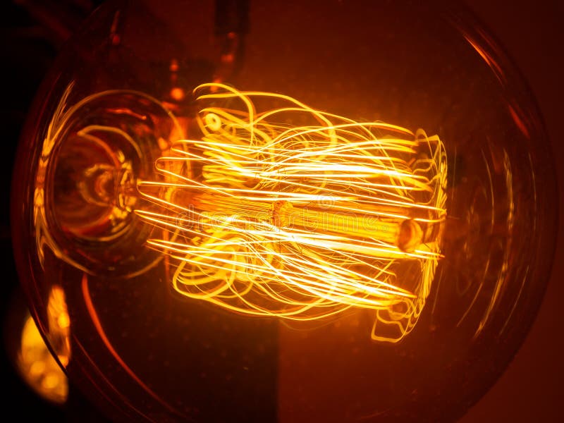 Detail of Vintage Light Bulb for Decoration with Warm Lighting, Light ...