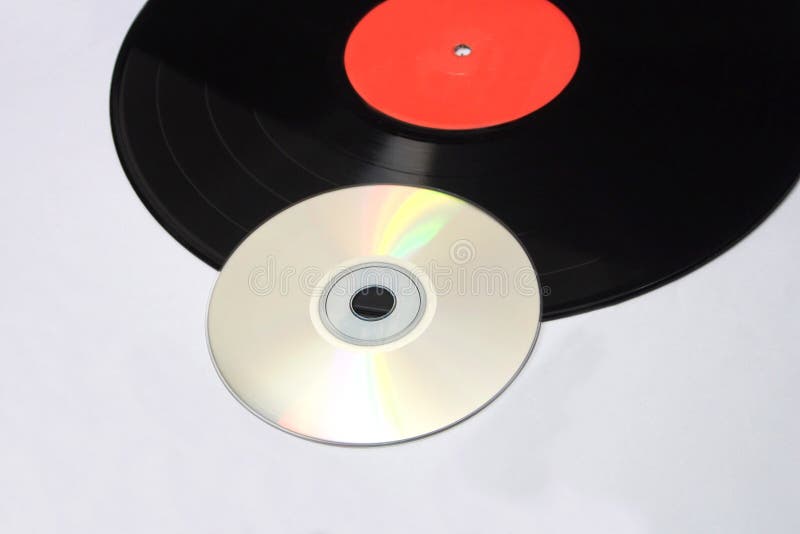 Detail Vinyl Record and Compact Disc Stock Image - Image of listen ...