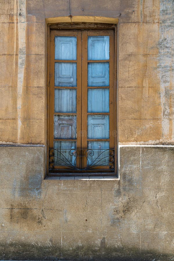 Detail of a Wall with Closed Window Stock Image - Image of material ...