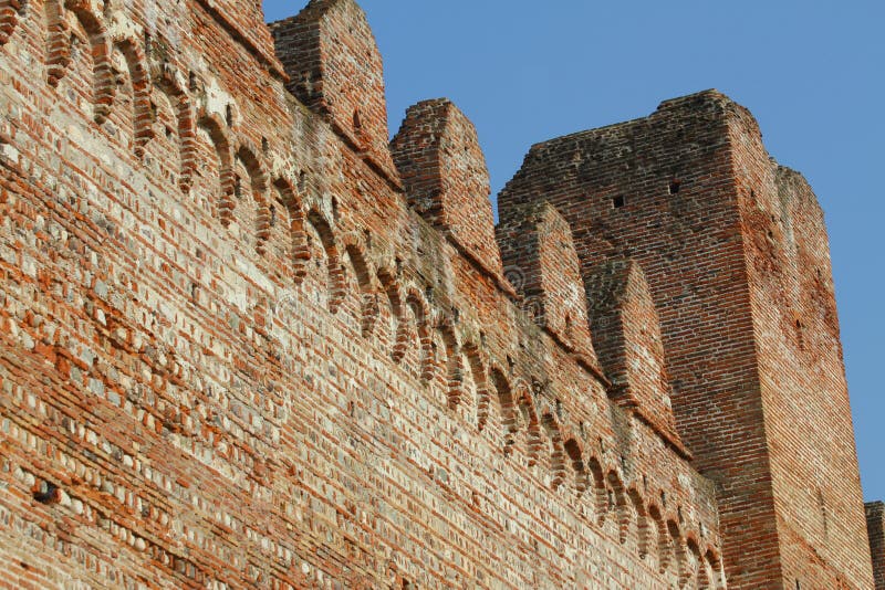 Detail of Walls for the Protection of the Medieval City Made Wit Stock ...