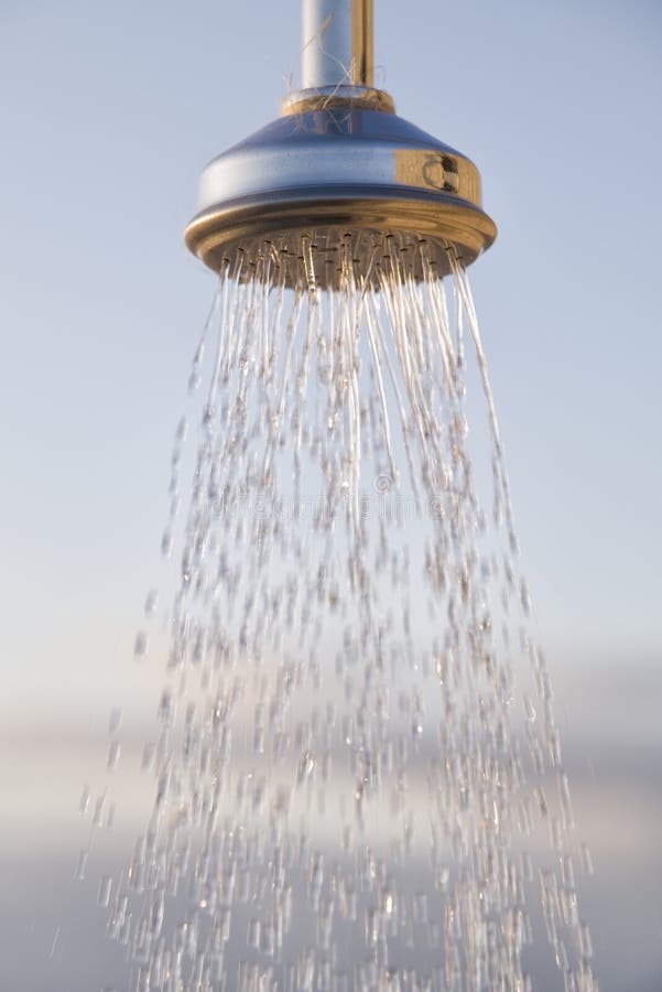 Detail of a Water Shower on the Beach Stock Image - Image of ...