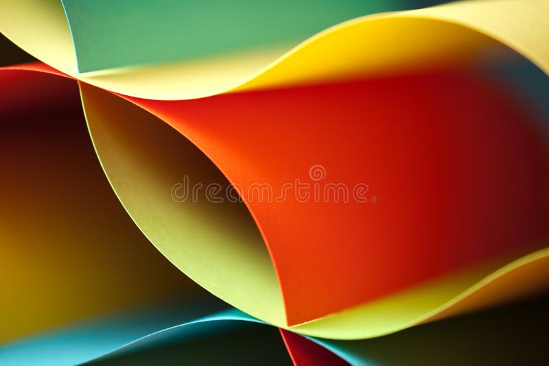 Detail of Waved Colored Paper Structure Stock Image - Image of macro ...