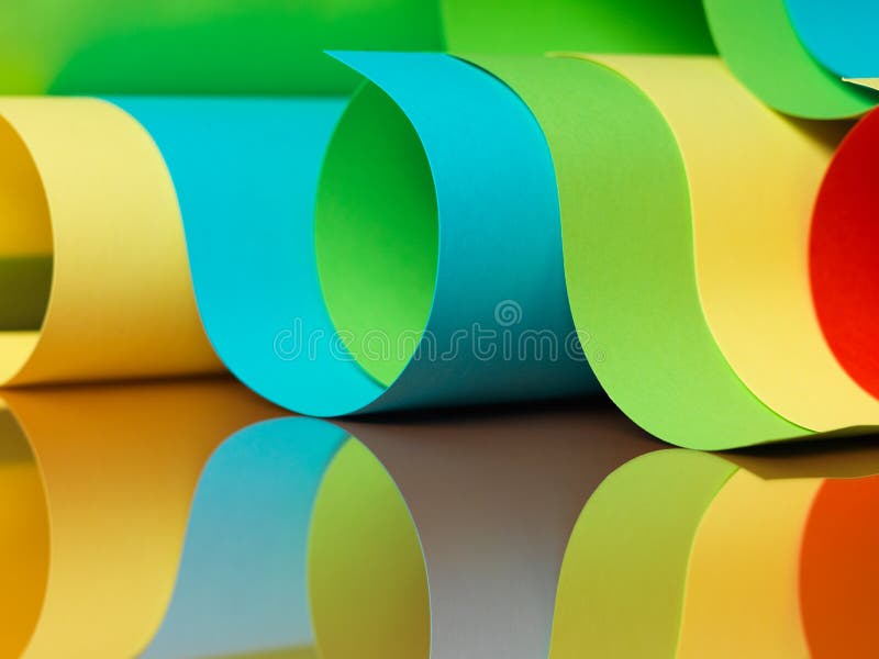 Detail of Waved Colored Paper Structure Stock Image - Image of artwork ...