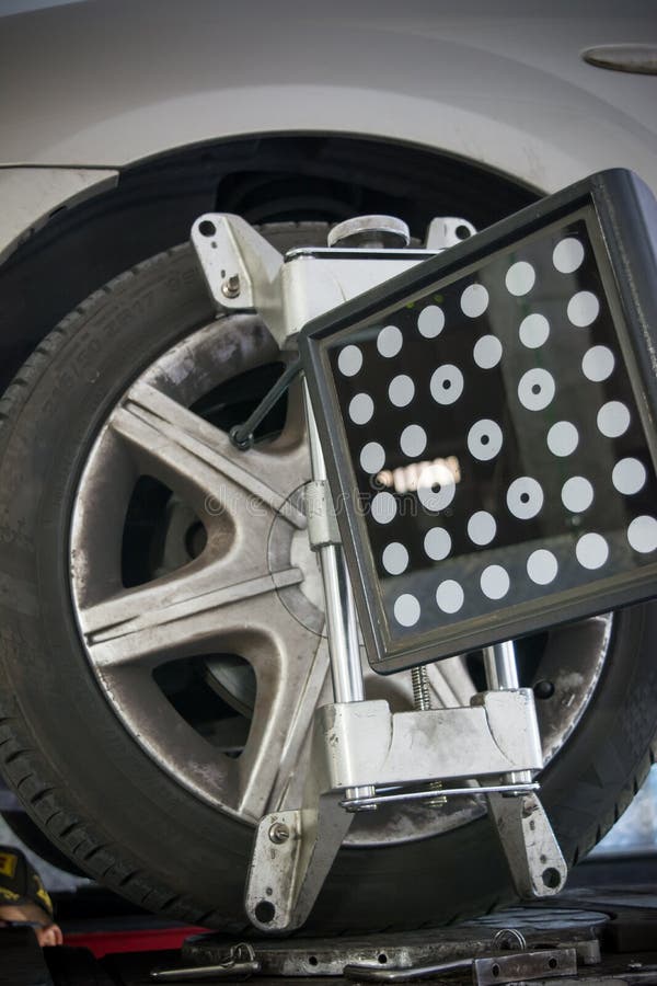 Detail of Wheel Alignment Machine Tool Mounted on a Wheel Stock Image ...