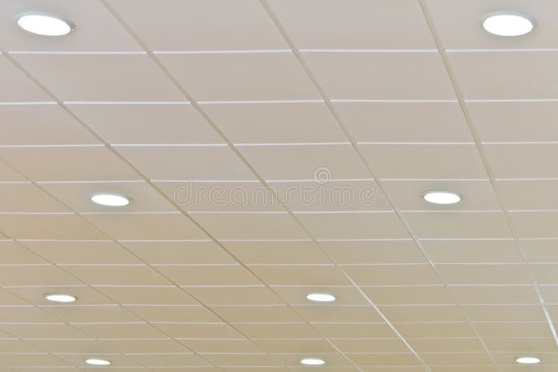 Layered Ceiling with Embedded Lights and Stretched Ceiling Inlay Stock ...