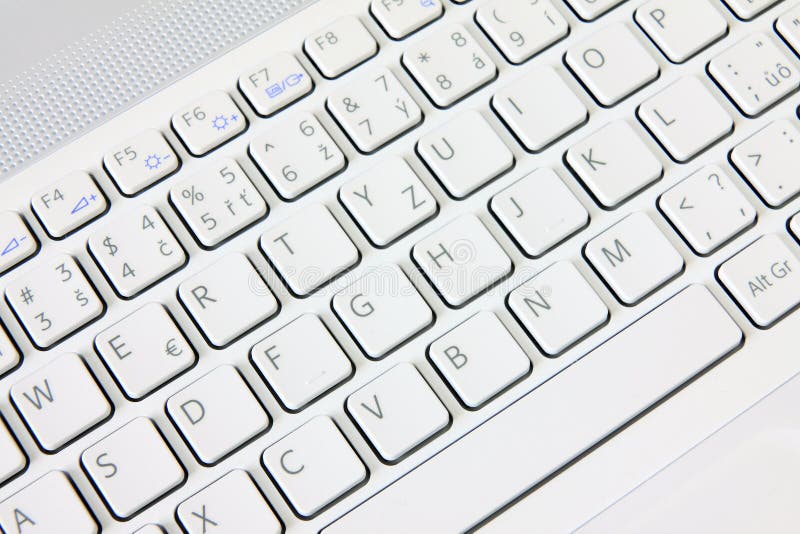 White Key Board Laptop Computer Stock Photo - Image of computer ...