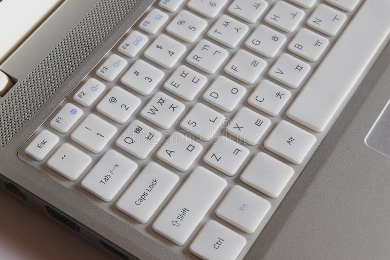Detail of White Keyboard Keys of Personal . Stock Photo - Image of ...