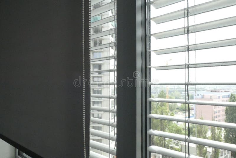 Detail of a Window Blinder in an Office Building Stock Image - Image of ...
