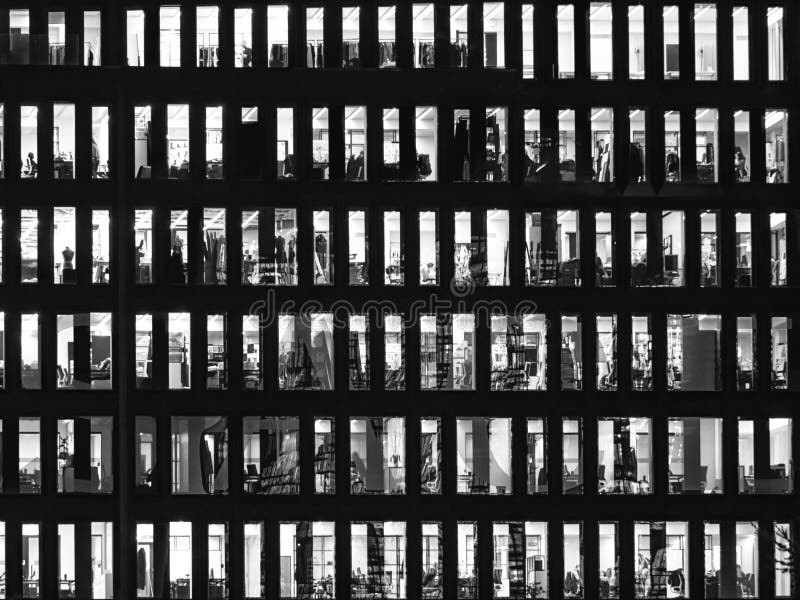 Detail of Windows of a Skyscraper Stock Image - Image of office ...